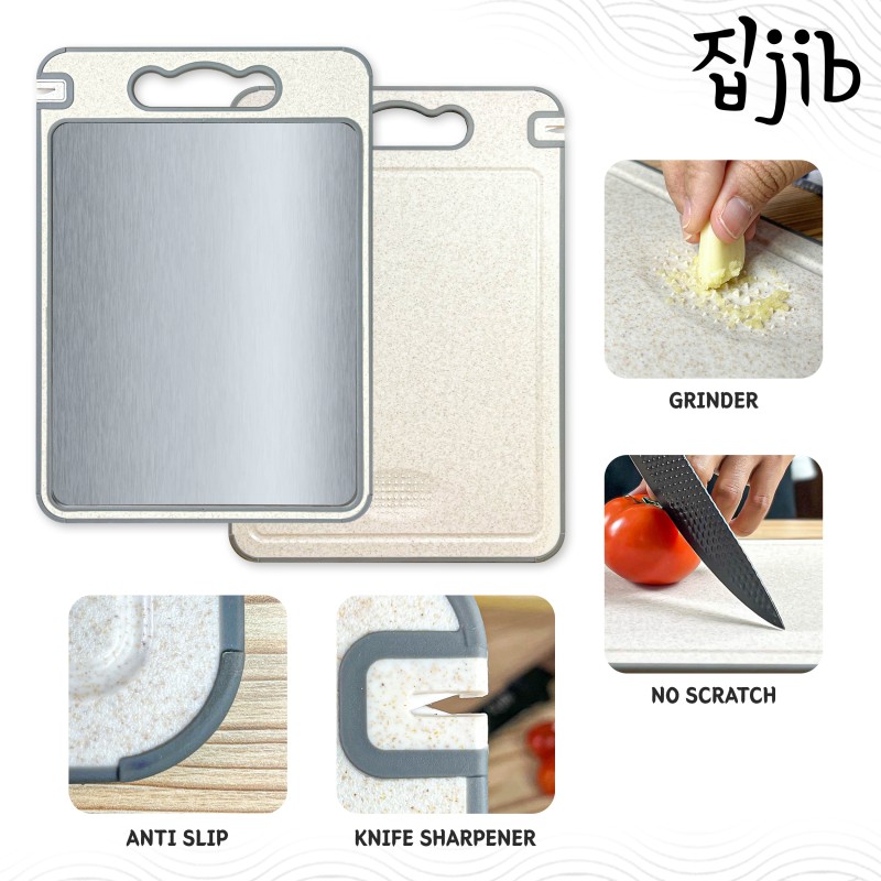 JIB Double Sided Cutting Board / Talenan Stainless 2 sisi - 집JIB